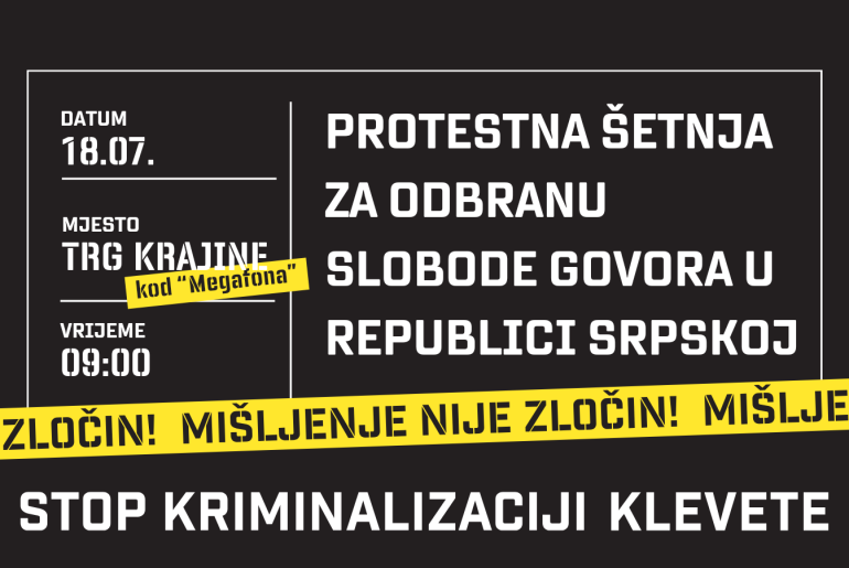 U utorak na ulicama Banjaluke branimo slobodu govora – Micro Mreža